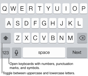 Numbers for iOS 2.x (iPhone, iPod touch): Keyboards for entering text