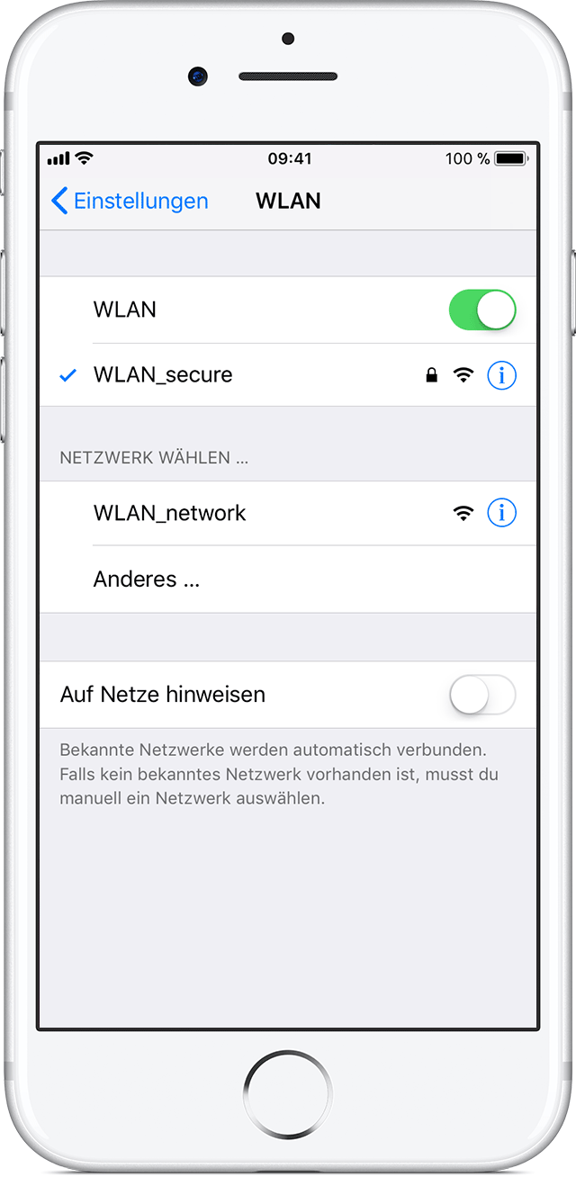 WLAN-Verbindung auf dem iPhone, iPad oder iPod touch herstellen - Apple ...
