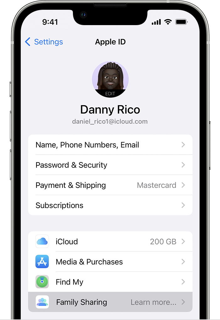 Grove Technologies Set Up Family Sharing