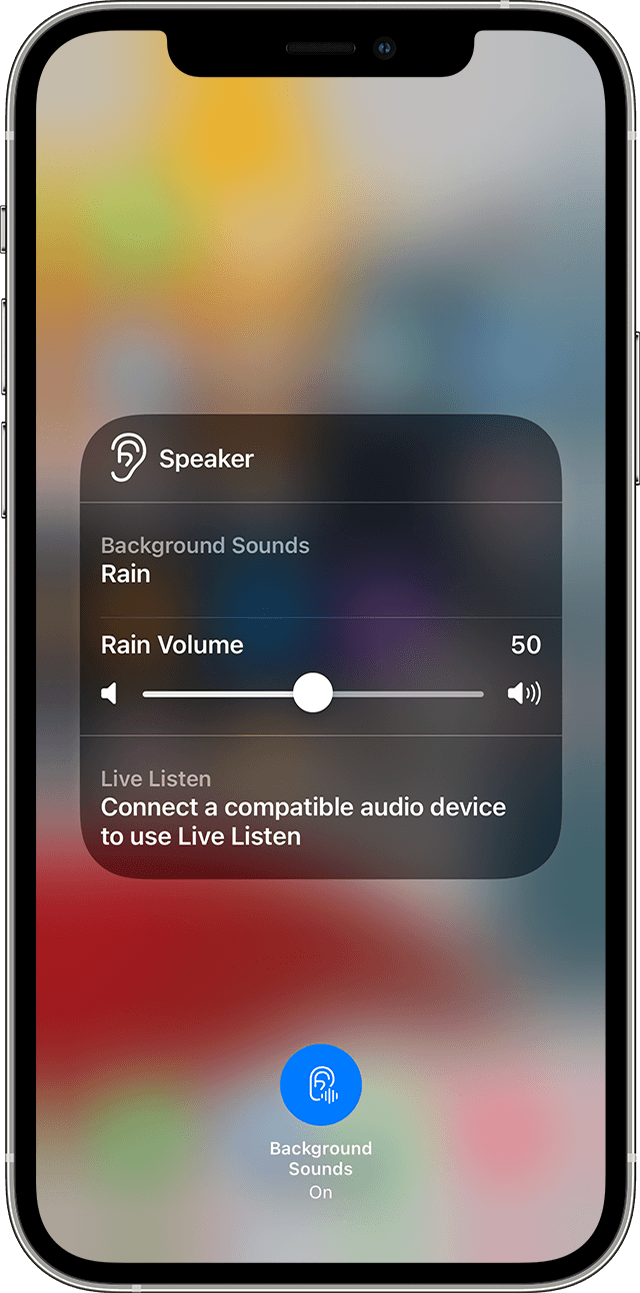 Play Rain Sounds And Other Ambient Noise With Background Sounds Apple Support CA 