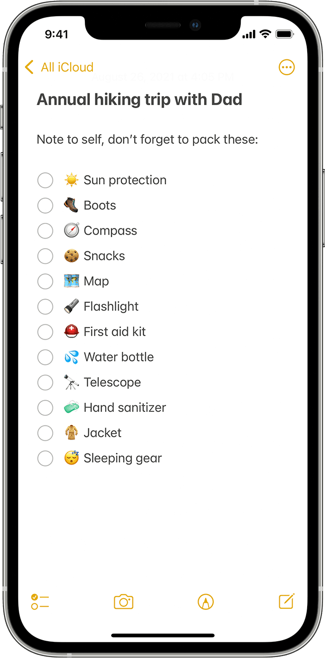 Create A Checklist With Notes Apple Support UK 