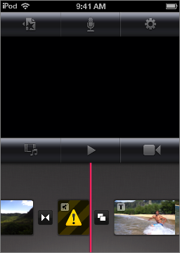 iMovie for iOS: What does a yellow triangle in my timeline mean ...