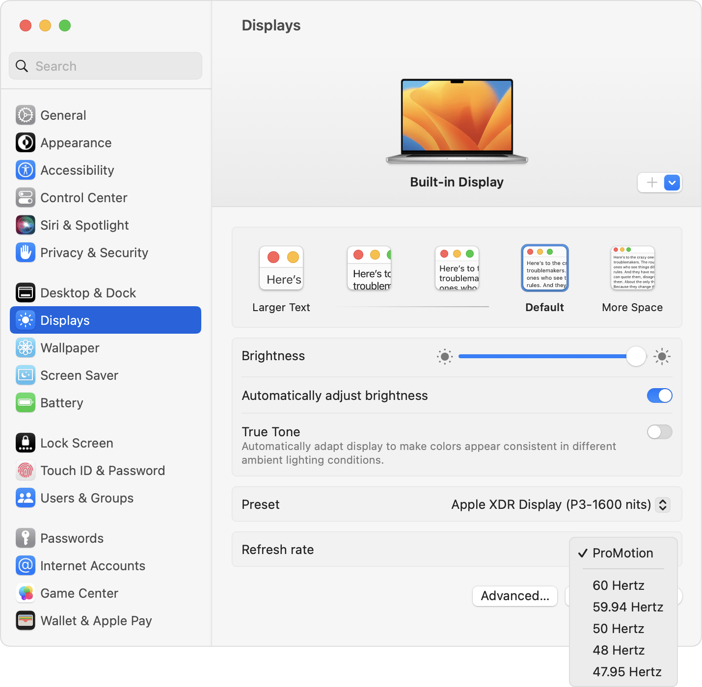 Change The Refresh Rate On Your MacBook Pro Or Apple Pro Display XDR Apple Support UK 
