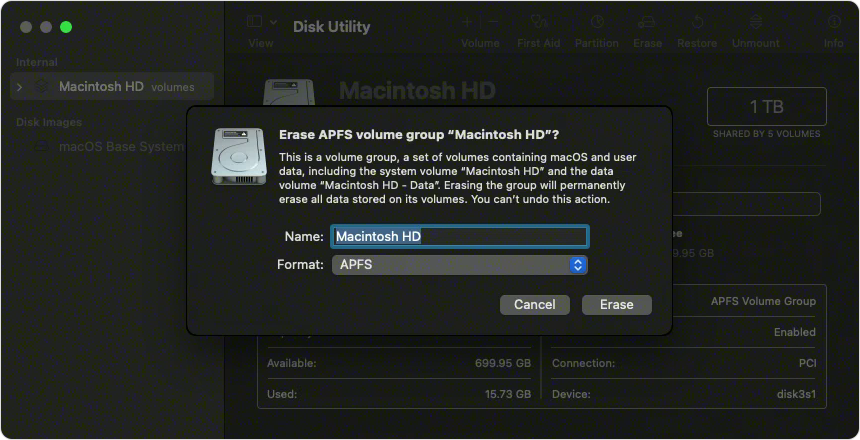 Use Disk Utility To Erase An Intel based Mac Apple Support UK 