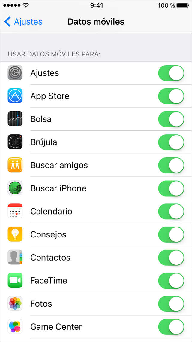 Acerca de la configuración y el uso de los datos móviles en el iPhone y ...