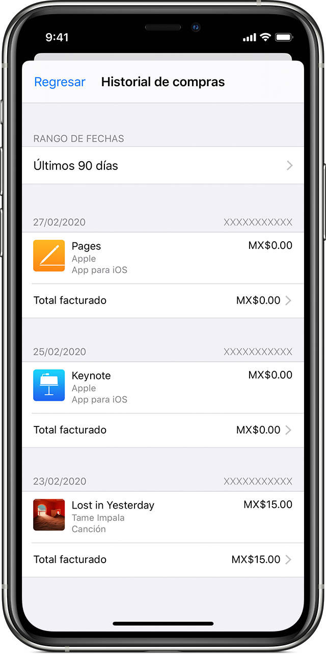 Consultar el historial de compras de App Store o iTunes Store - Soporte ...