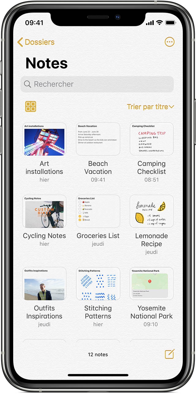 Utilisation de Notes sur votre iPhone, iPad ou iPod touch - Assistance ...