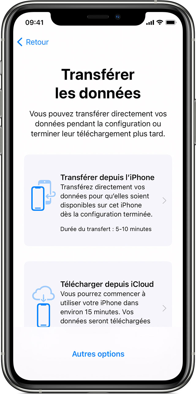 Utiliser le démarrage rapide pour transférer des données vers un nouvel ...