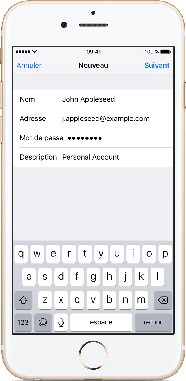 iPhone - Configurer une boite mail