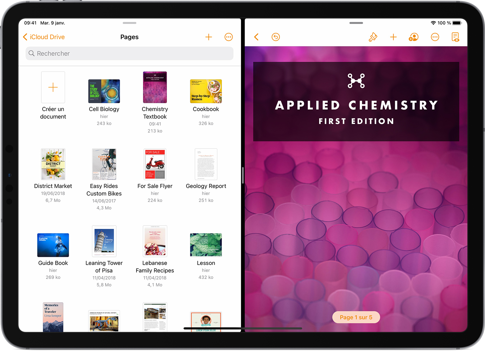 Travail sur plusieurs documents dans Pages, Numbers ou Keynote sur iPad ...
