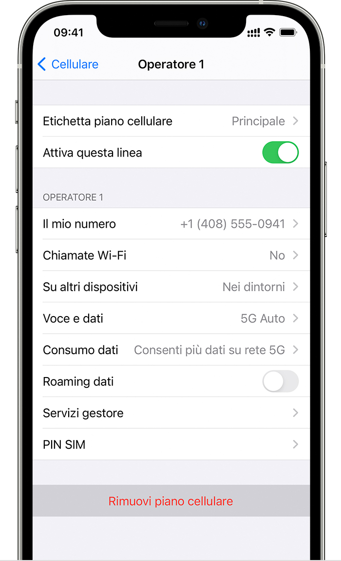 Usare la funzionalità dual SIM con un'eSIM - Supporto Apple (IT)