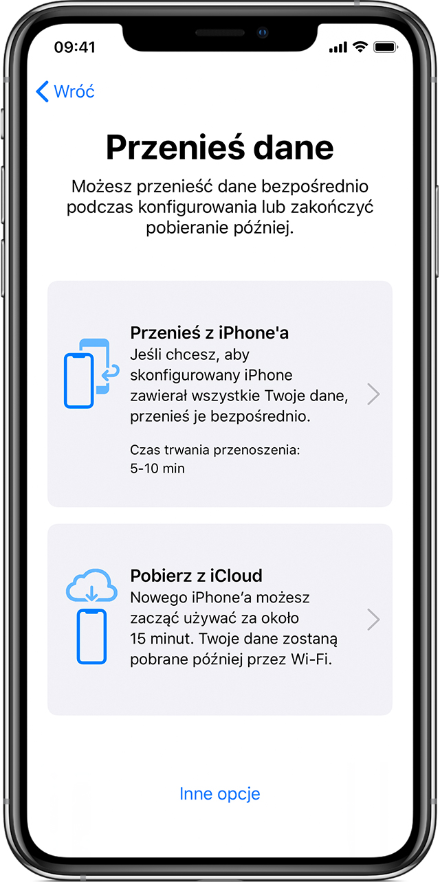 Przenoszenie danych na nowy telefon iPhone, iPada lub iPoda touch za ...