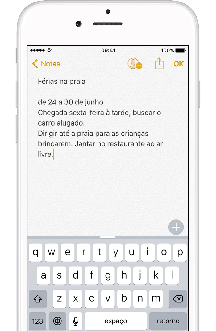Usar o app Notas no iPhone, iPad e iPod touch - Suporte da Apple
