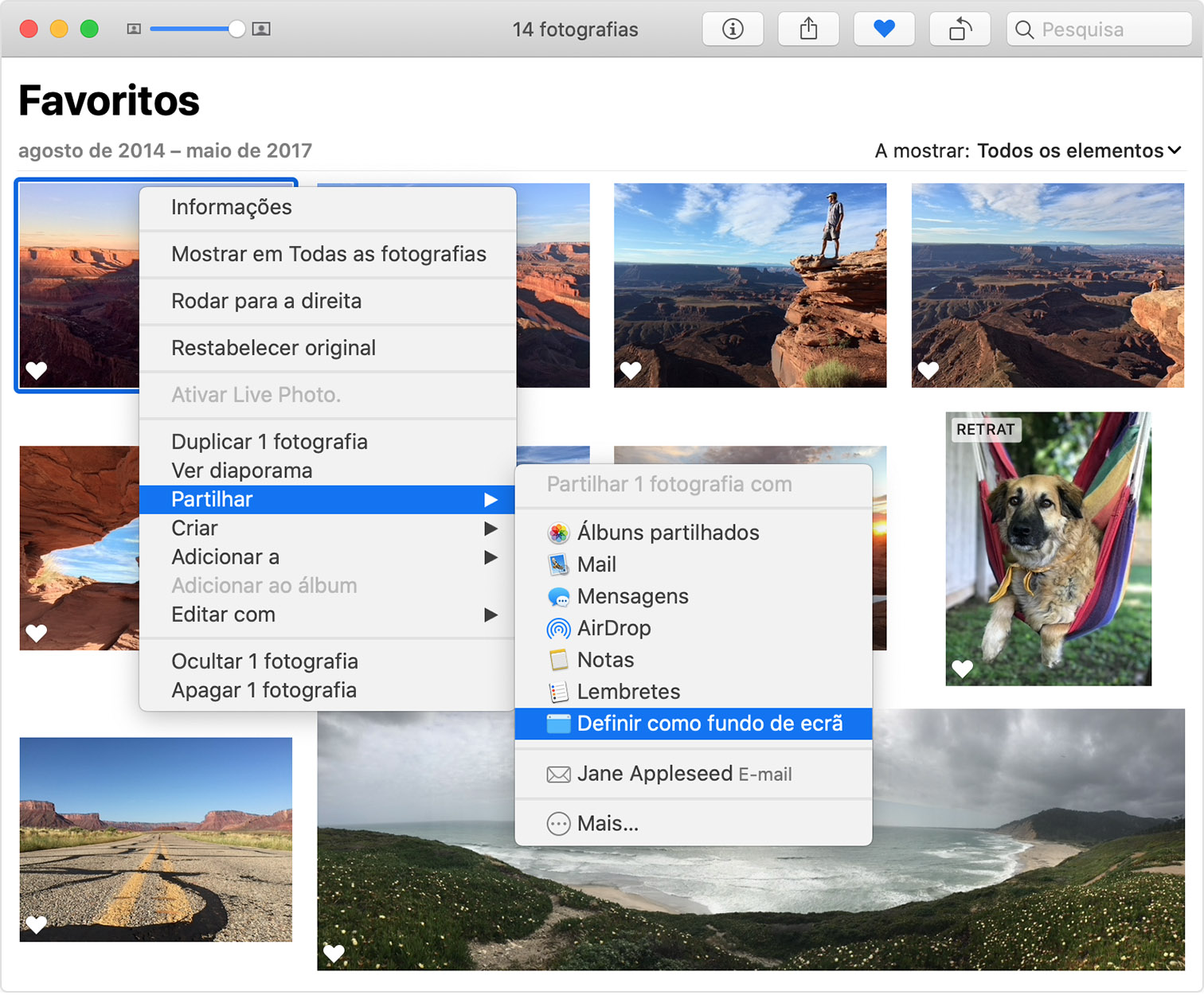 Alterar a imagem de fundo de ecrã no Mac - Suporte Apple (PT)
